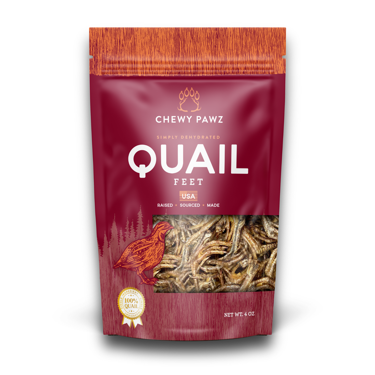 Quail Feet | Chewy Pawz | Single Ingredient Natural Dog Chews