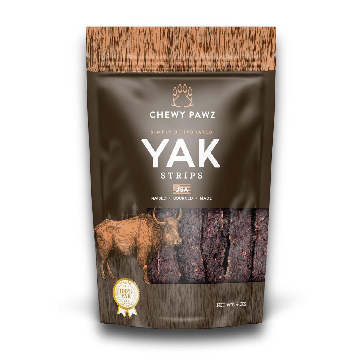 Yak Strips | Chewy Pawz | Single Ingredient Dog Treats